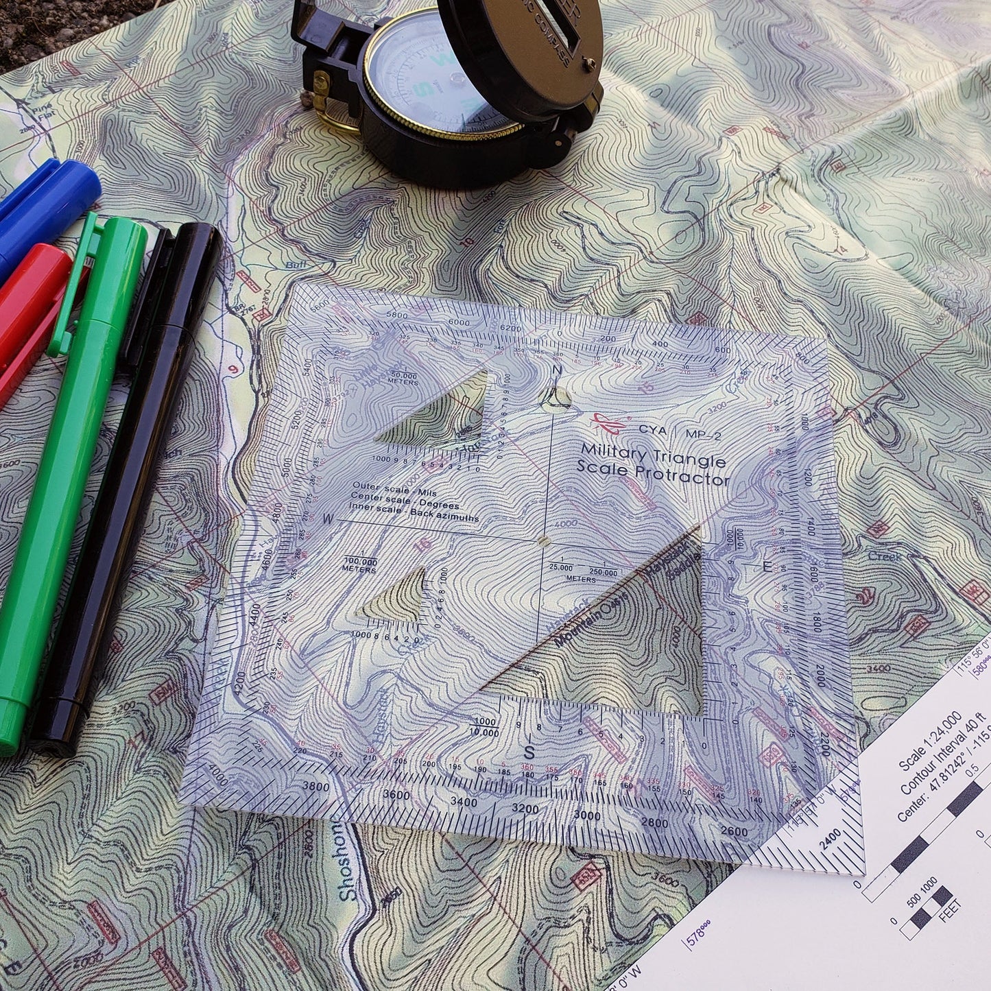 Military Map Protractor (GTA 5-2-12) - Coordinate Scale for Map Reading ...